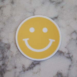 Yellow Smiley Face Sticker - Etsy