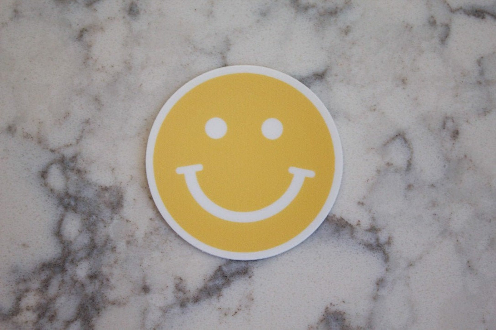 Yellow Smiley Face Sticker - Etsy
