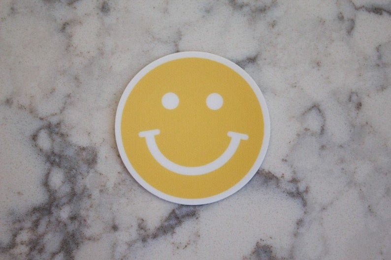Yellow Smiley Face Sticker - Etsy