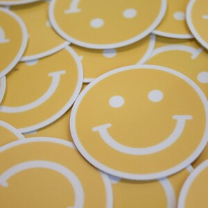 Yellow Smiley Face Sticker - Etsy