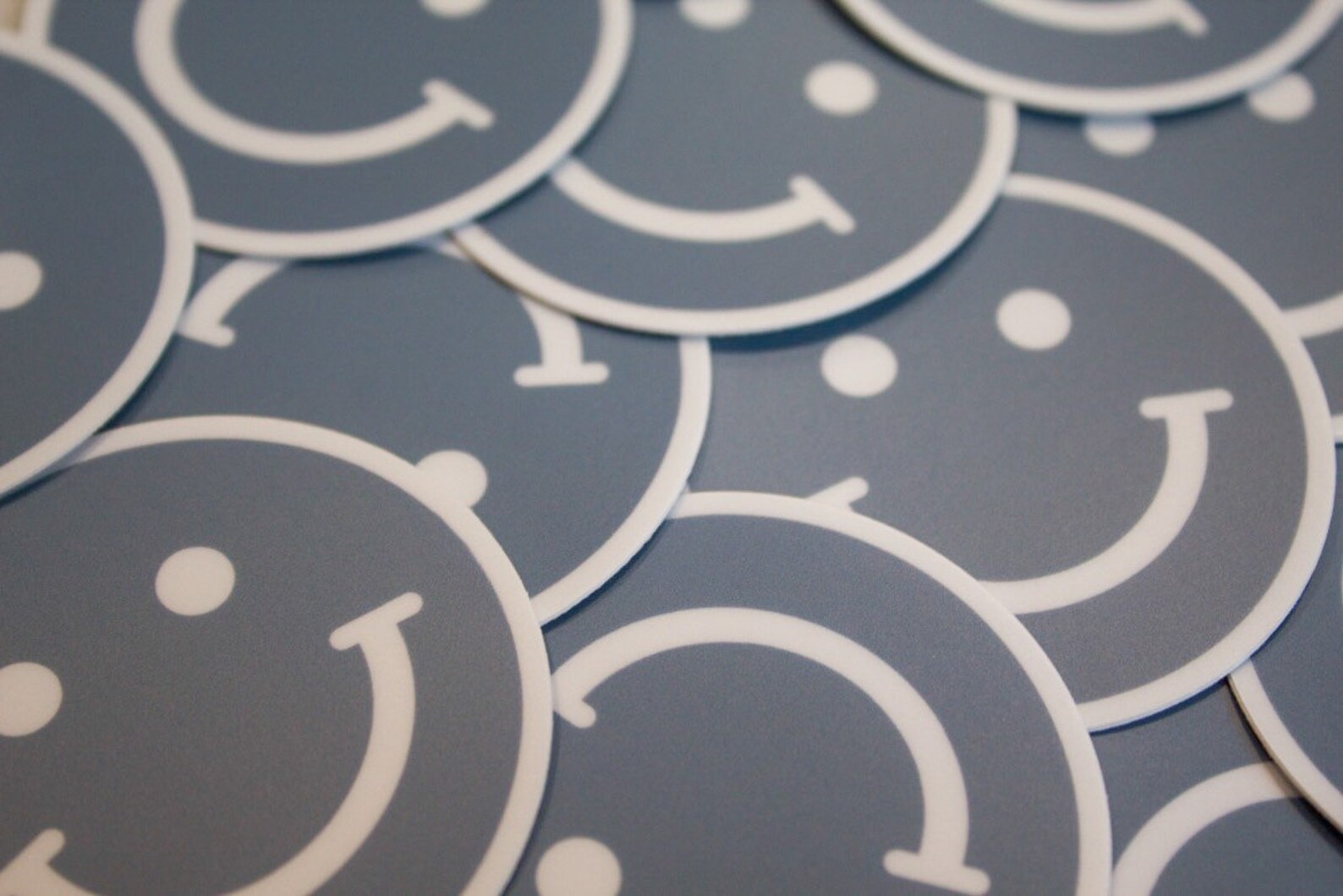 Blue Smiley Face Sticker - Etsy