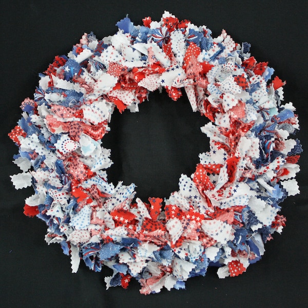 Patriotic Rag Wreath - Etsy