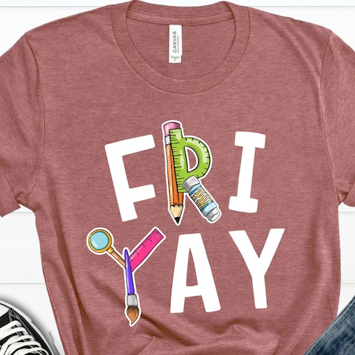 Happy FRI-YAY Shirt Fri-yay TGIF Teacher Tee Funny Teacher - Etsy