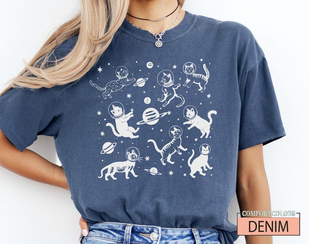 Astronaut Space Cat Shirt, Cats in Space Shirt, Funny Cat Klover Shirt ...