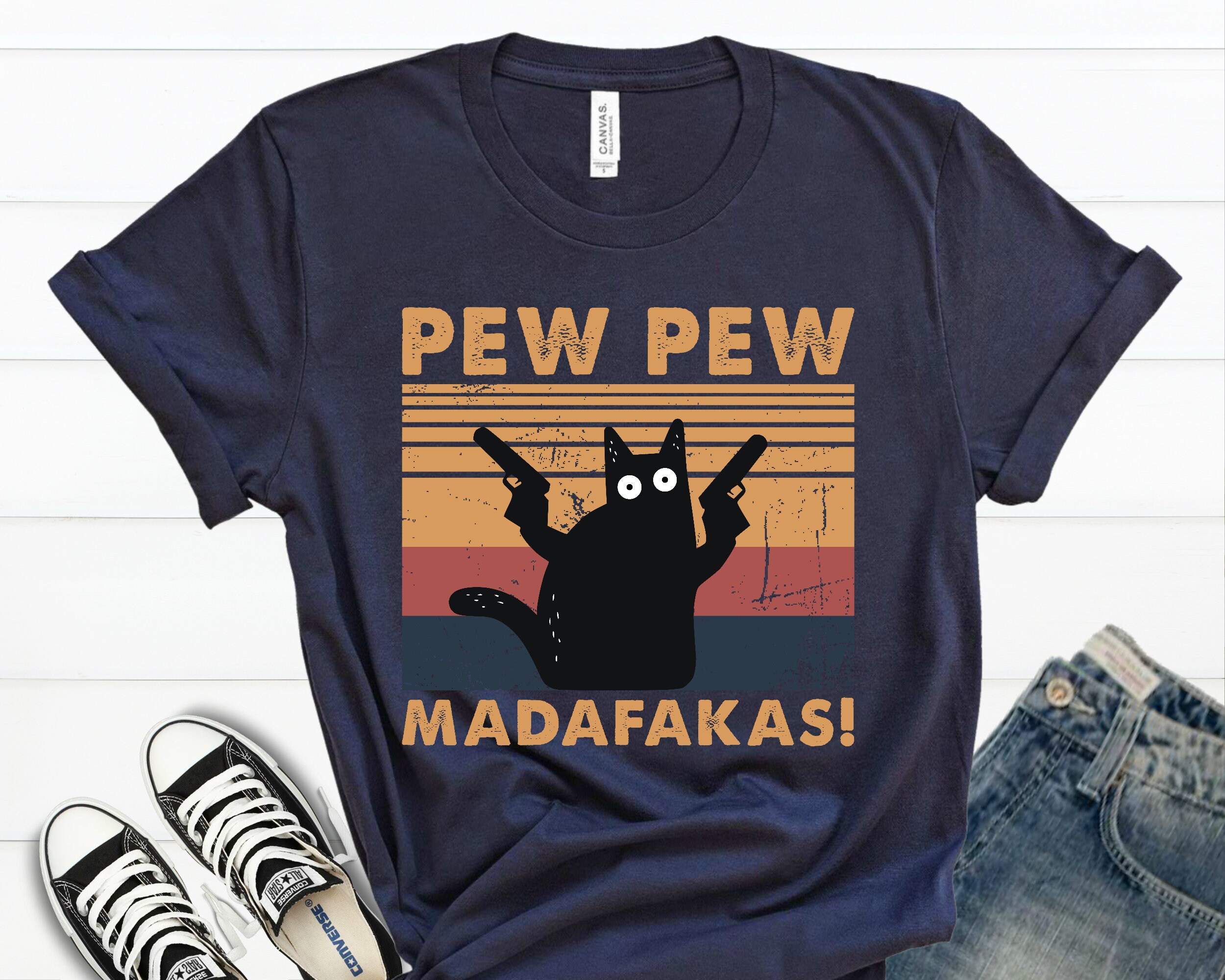 Pew Pew Madafakas Shirt, Cat Lover t-shirt, Funny Cat Shirt, Animal ...