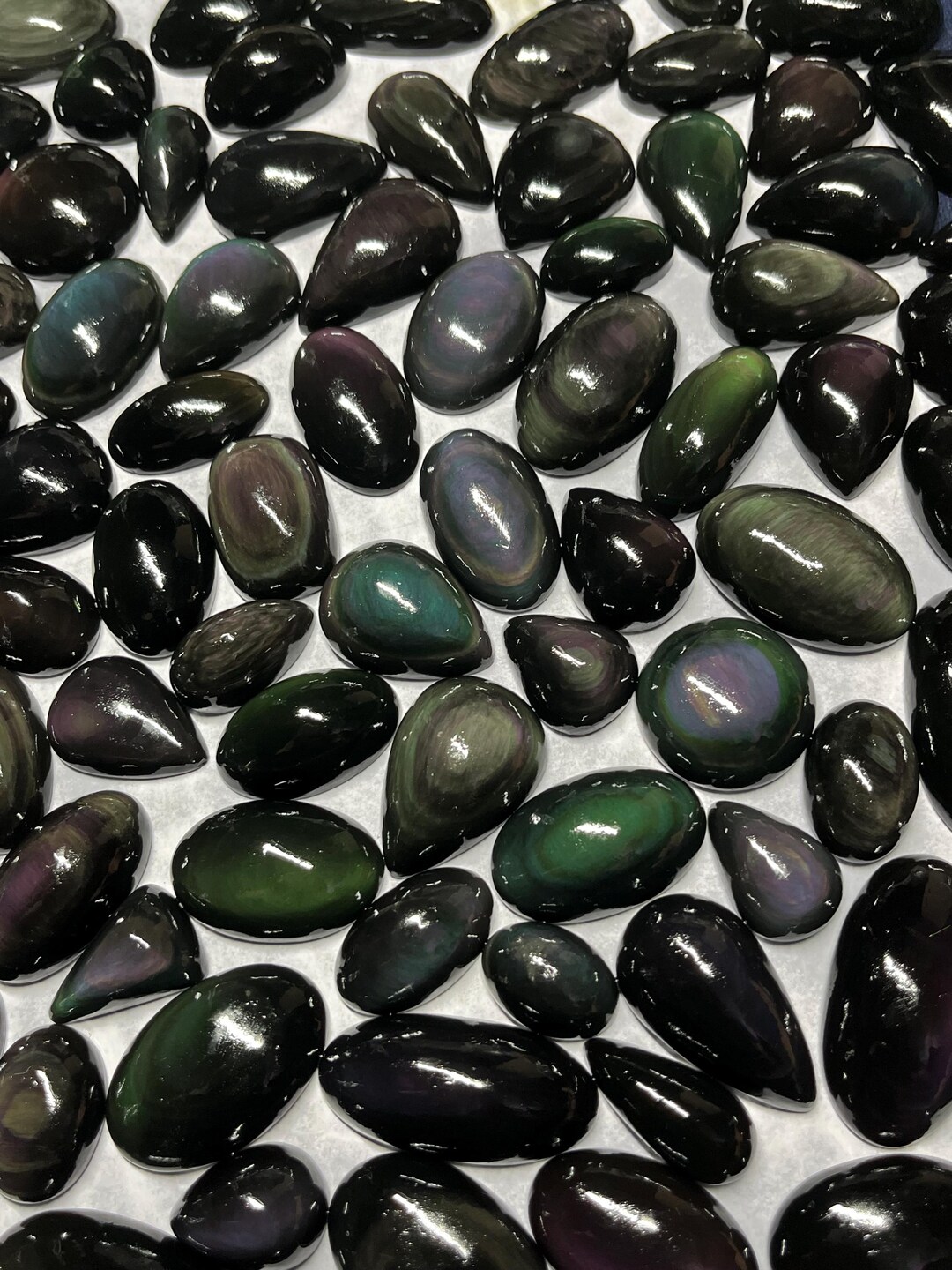 Rainbow Obsidian Gemstone Cabochon - Bulk Wholesale in Oval, Round ...
