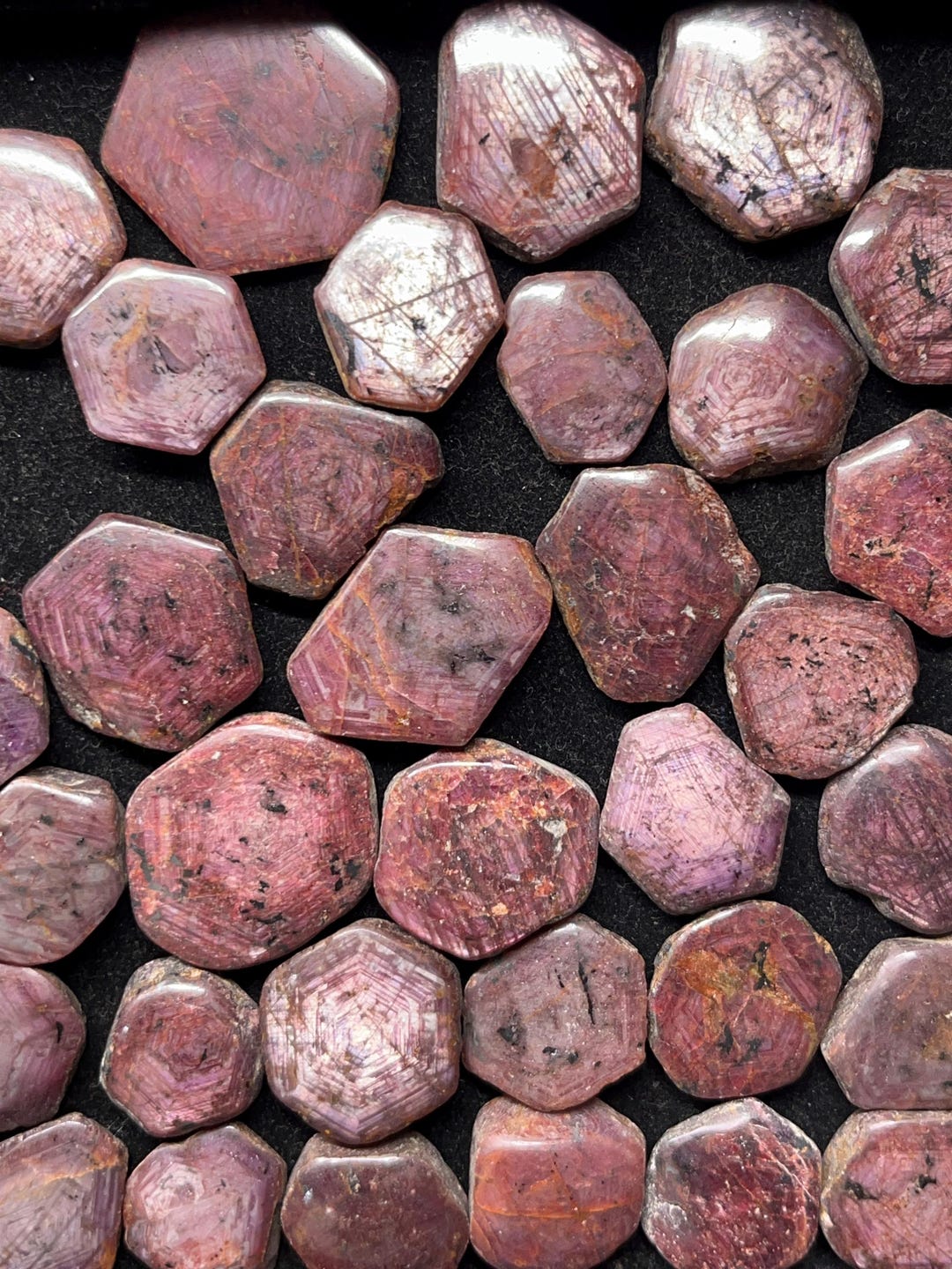 Ruby Trapiche Gemstone Slices - Rare Ruby Gemstone Trapiche Slice Wholesale Lot 15-20 Mm - Etsy