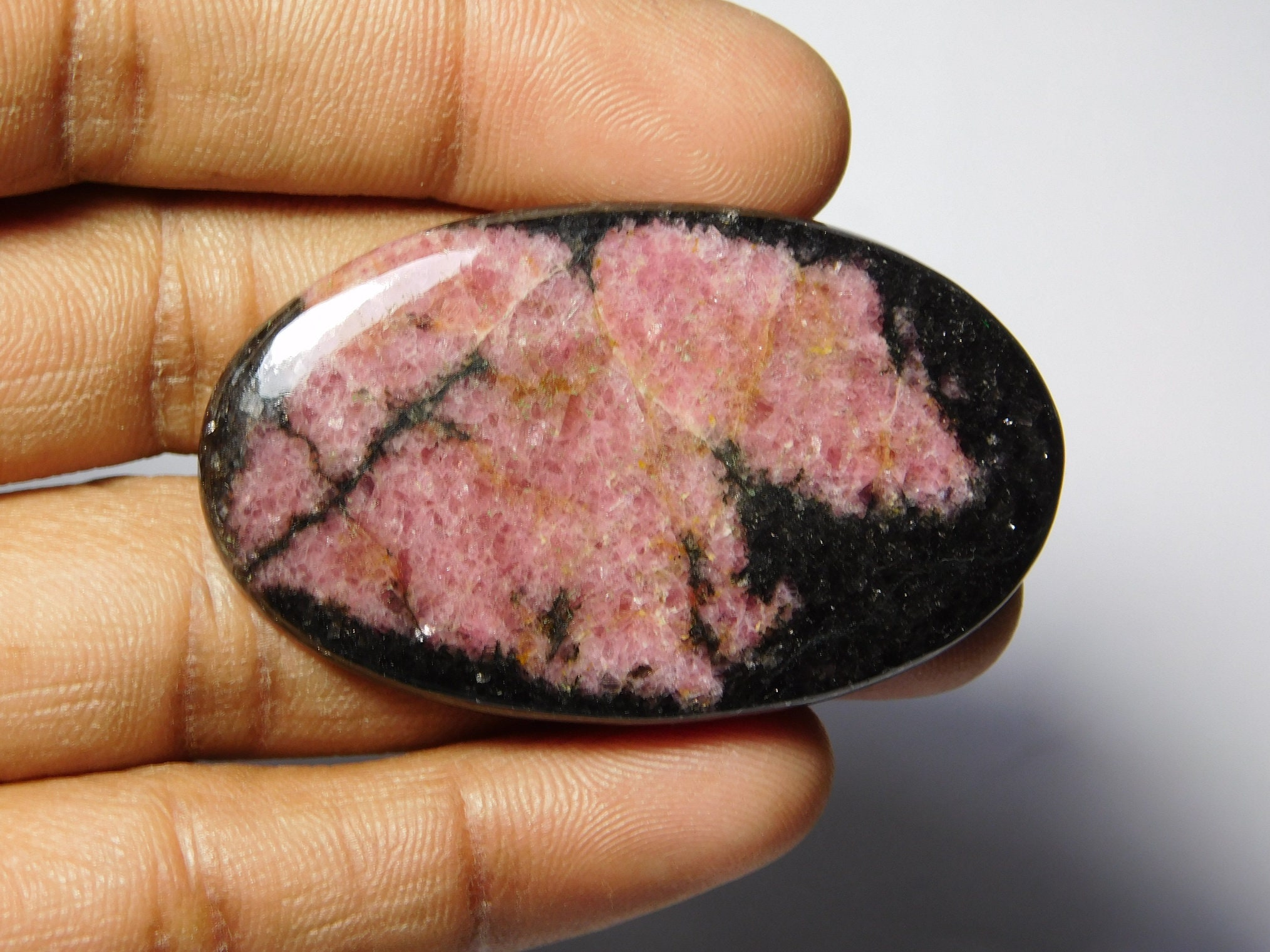 Natural Rhodonite Gemstone Top Quality Rhodonite Cabochon - Etsy