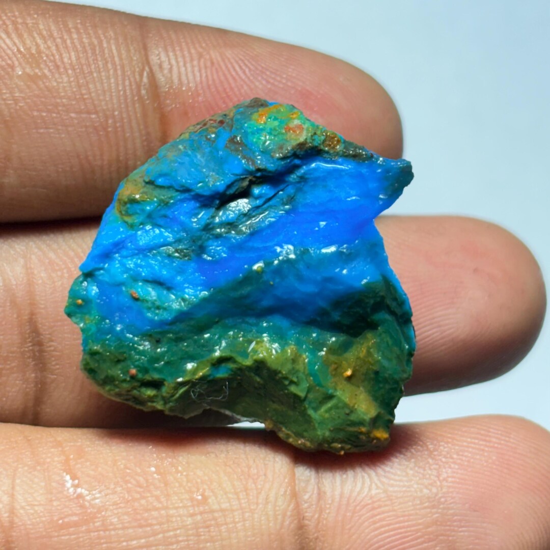 Blue Opalized Petrified Wood Rough: Peruvian Opalina Gemstone (47 Cts ...
