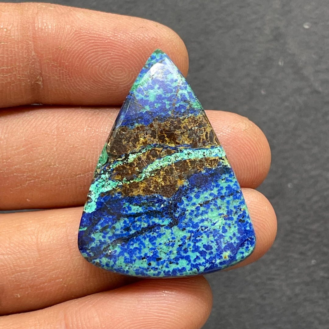 Azurite Gemstone Cabochon: Handmade Jewelry Stone (47ct, 37x28mm - Etsy