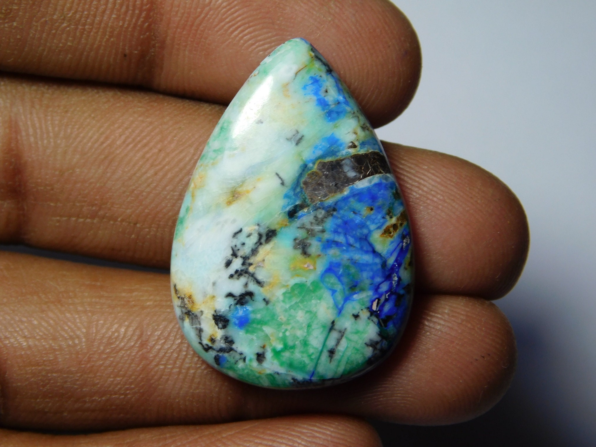 Natural Azurite Turquoise Gemstone Top Quality Azurite - Etsy UK