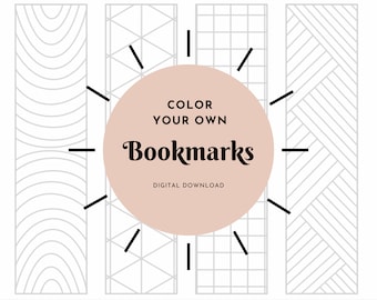 12 Color Your Own Bookmarks | Zen - Etsy