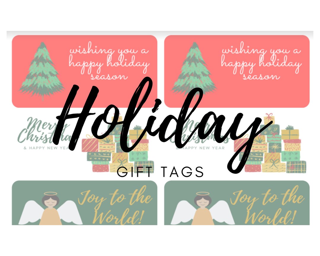Holiday Gift Tag Labels - Christmas/new Year/happy Holidays - Etsy