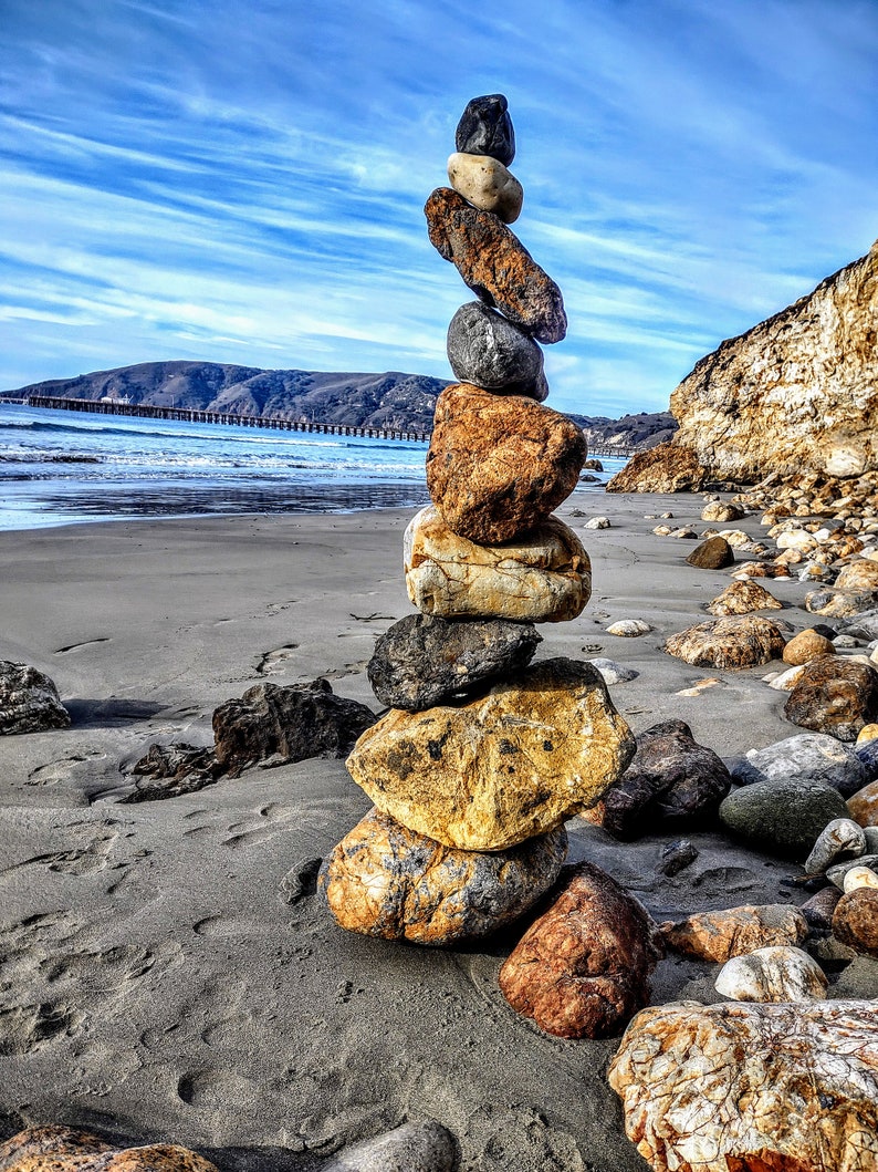 Beach Rock Stack Photo -- Digital Print -- California Central Coast - Etsy