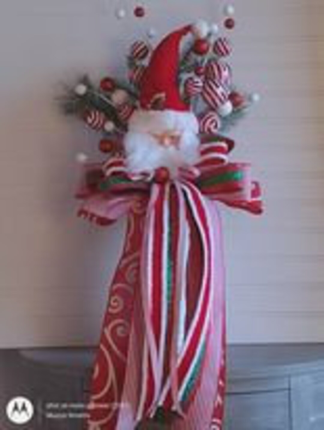Santa Tree Topper Santa Face Tree Topper Red and White Santa - Etsy