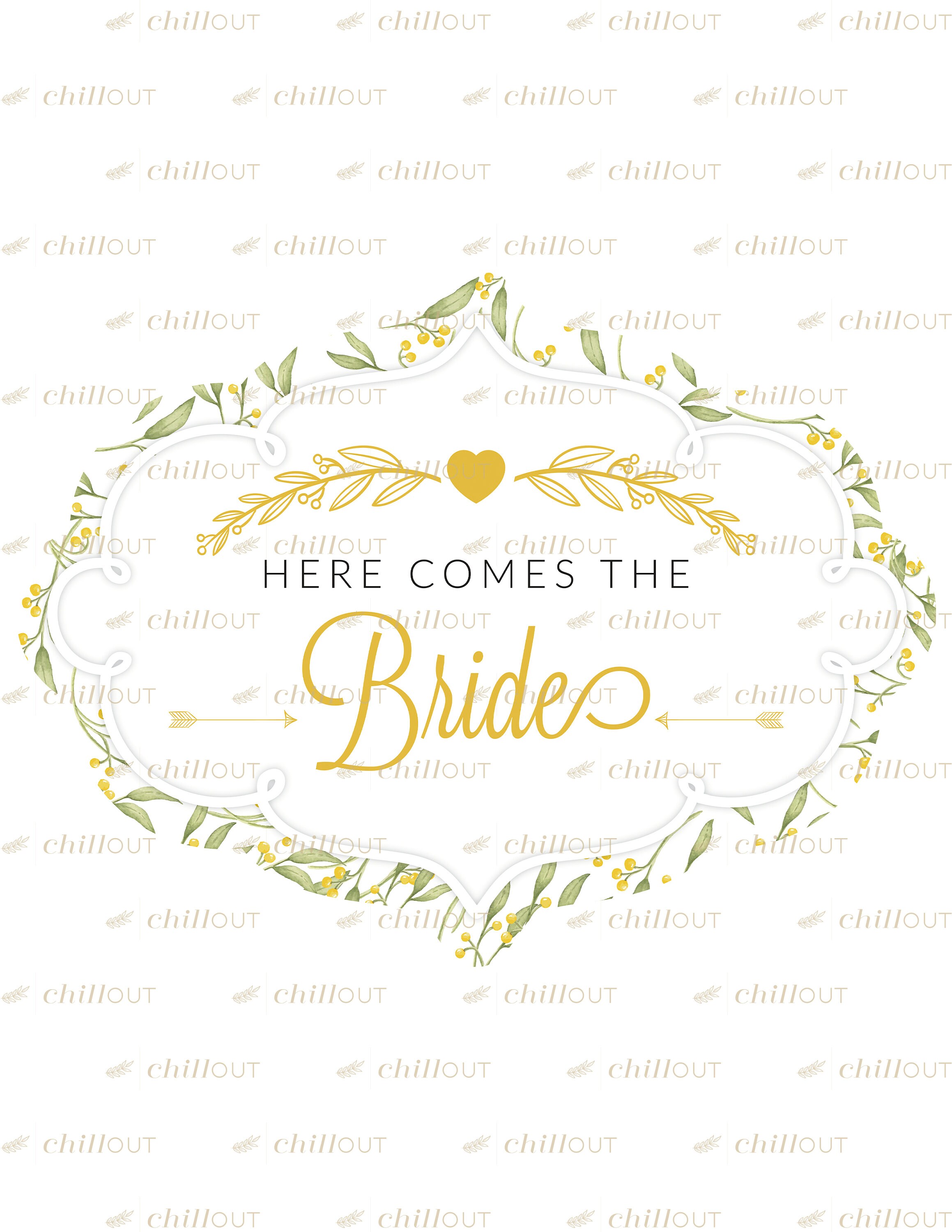 Here Comes the Bride Sign SVG File | Etsy