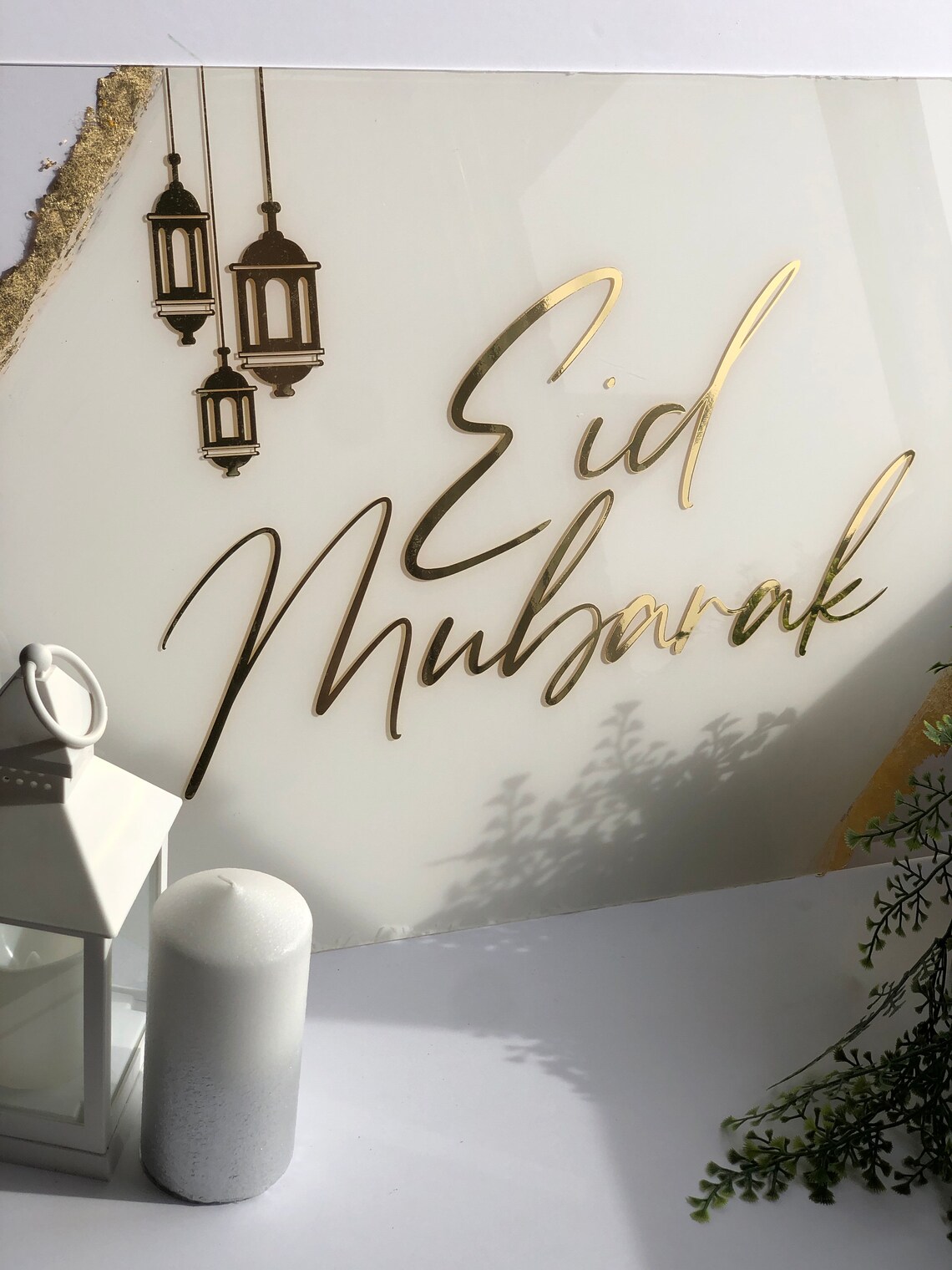 Large Acrylic Eid Mubarak Signage Eid Mubarak Acrylic Sign for Home Eid ...