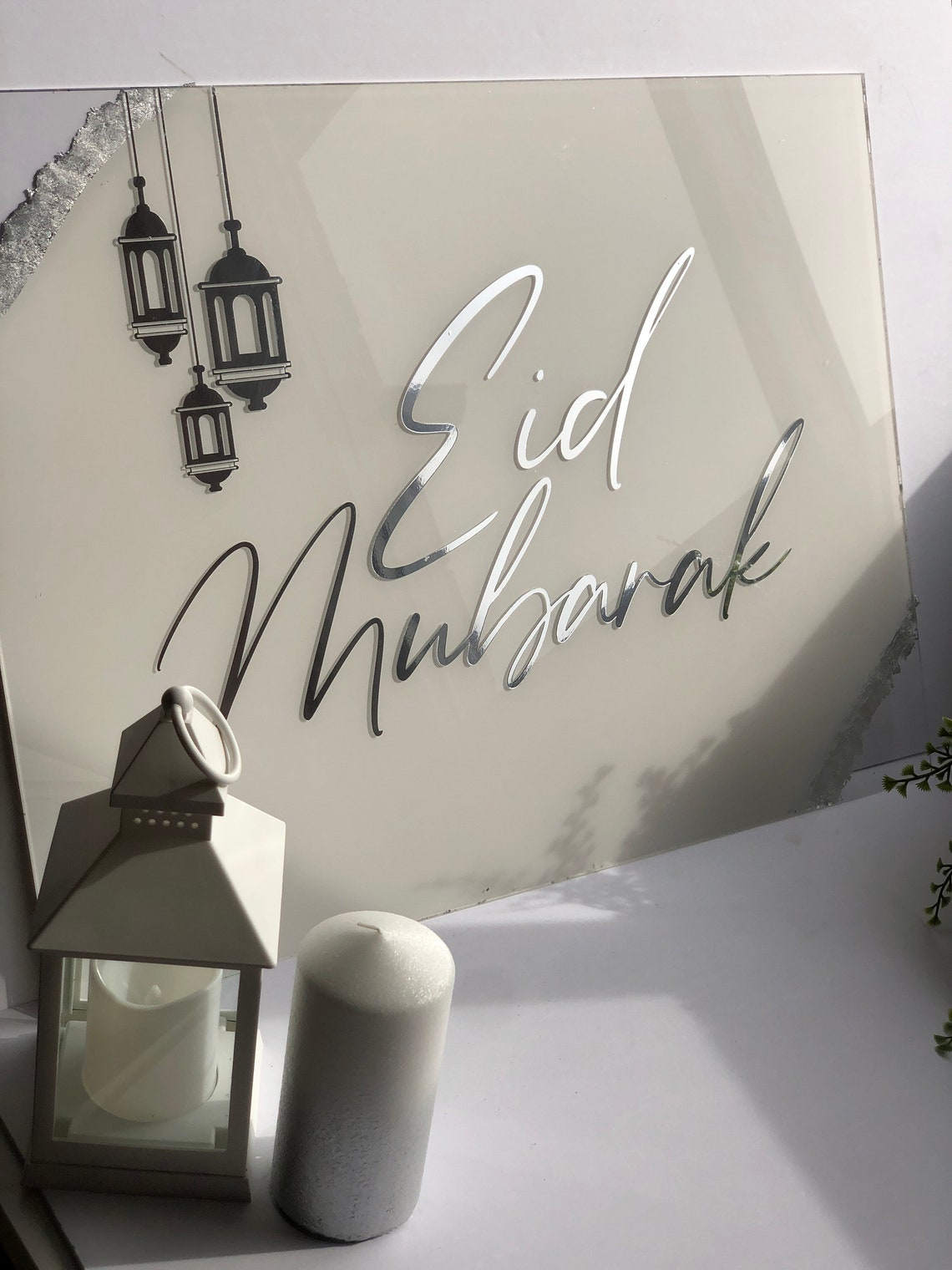 Large Acrylic Eid Mubarak Signage Eid Mubarak Acrylic Sign for Home Eid ...