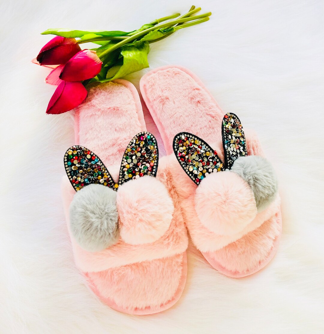 Bunny Ears Slippers,easter Bunny Slippers,novelty Womens Slippers ...