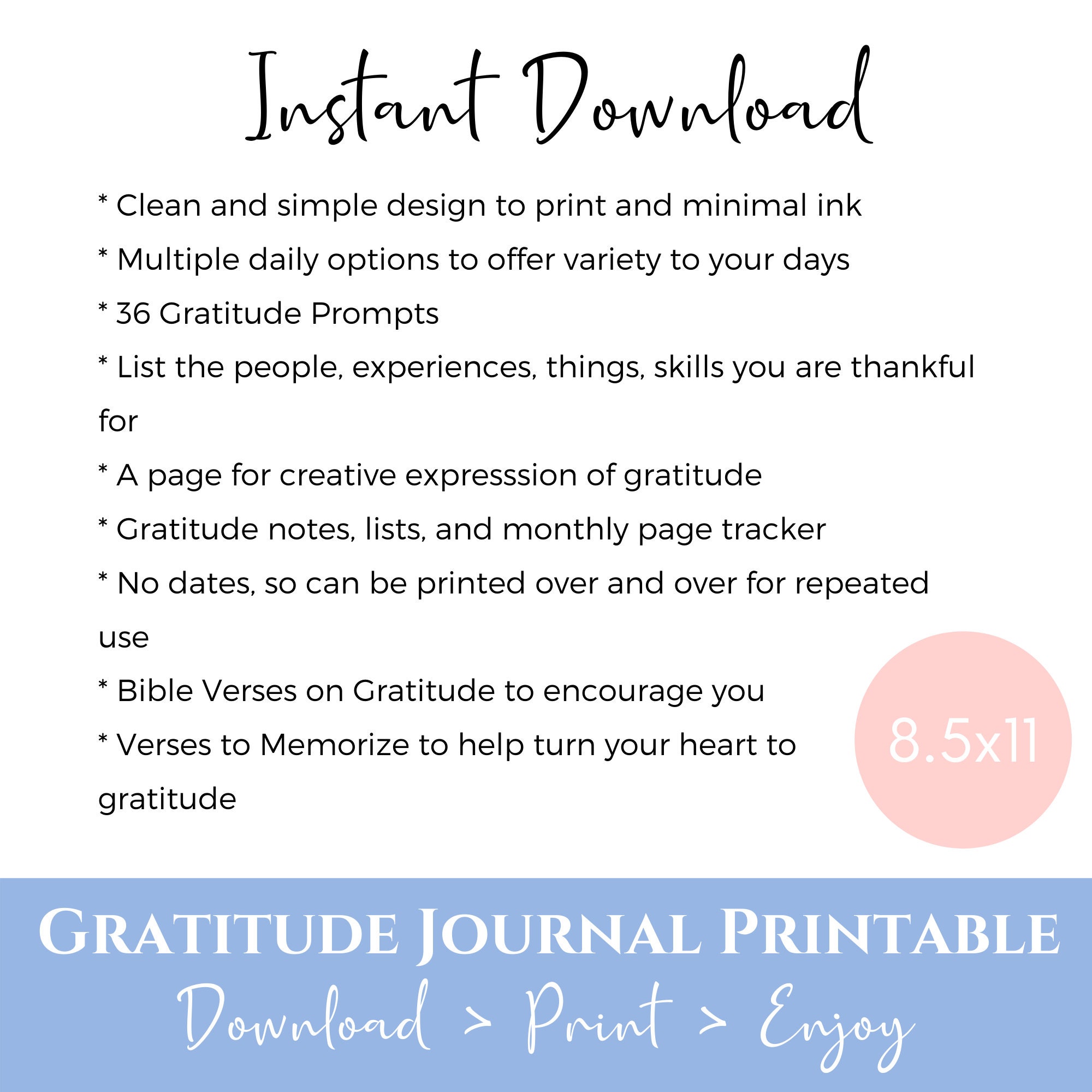 Daily Gratitude Journal | Gratitude Journal Printable | Gratitude ...