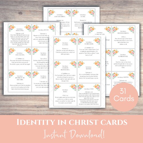 Who I Am in Christ Scripture Cards Identity in Christ I Am - Etsy