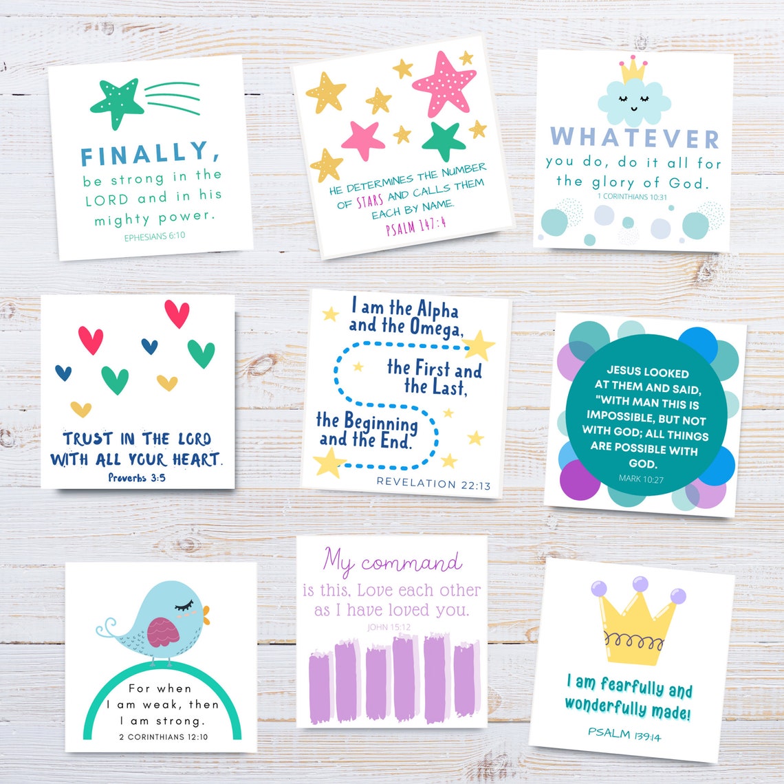 Kids Scripture Cards | Children's Bible Verse Memory Cards | Best ...