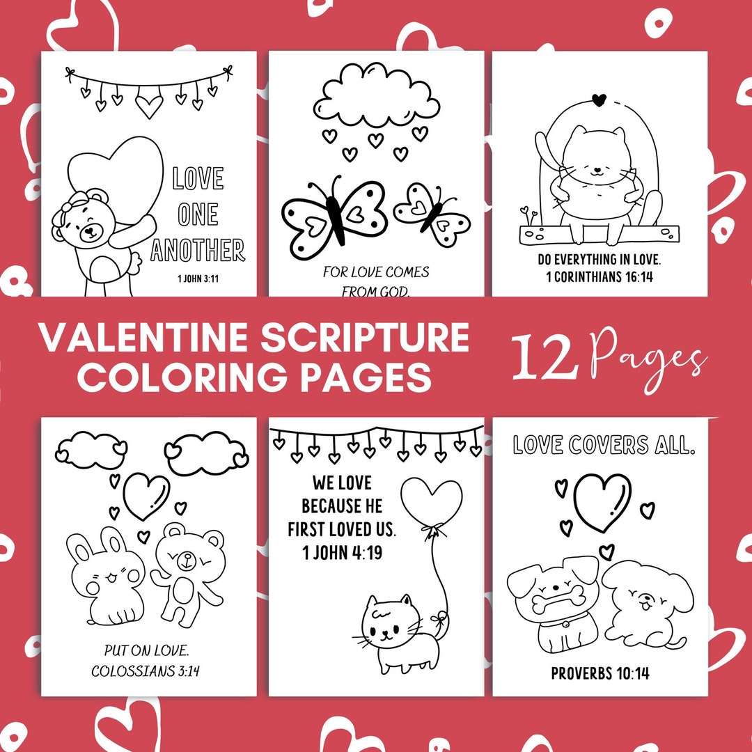 Valentine's Day Coloring Pages | Love Bible Verse Coloring Printable ...
