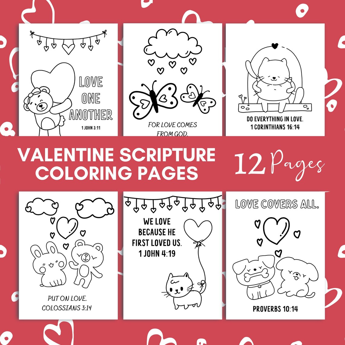 Valentine's Day Coloring Pages | Love Bible Verse Coloring Printable ...