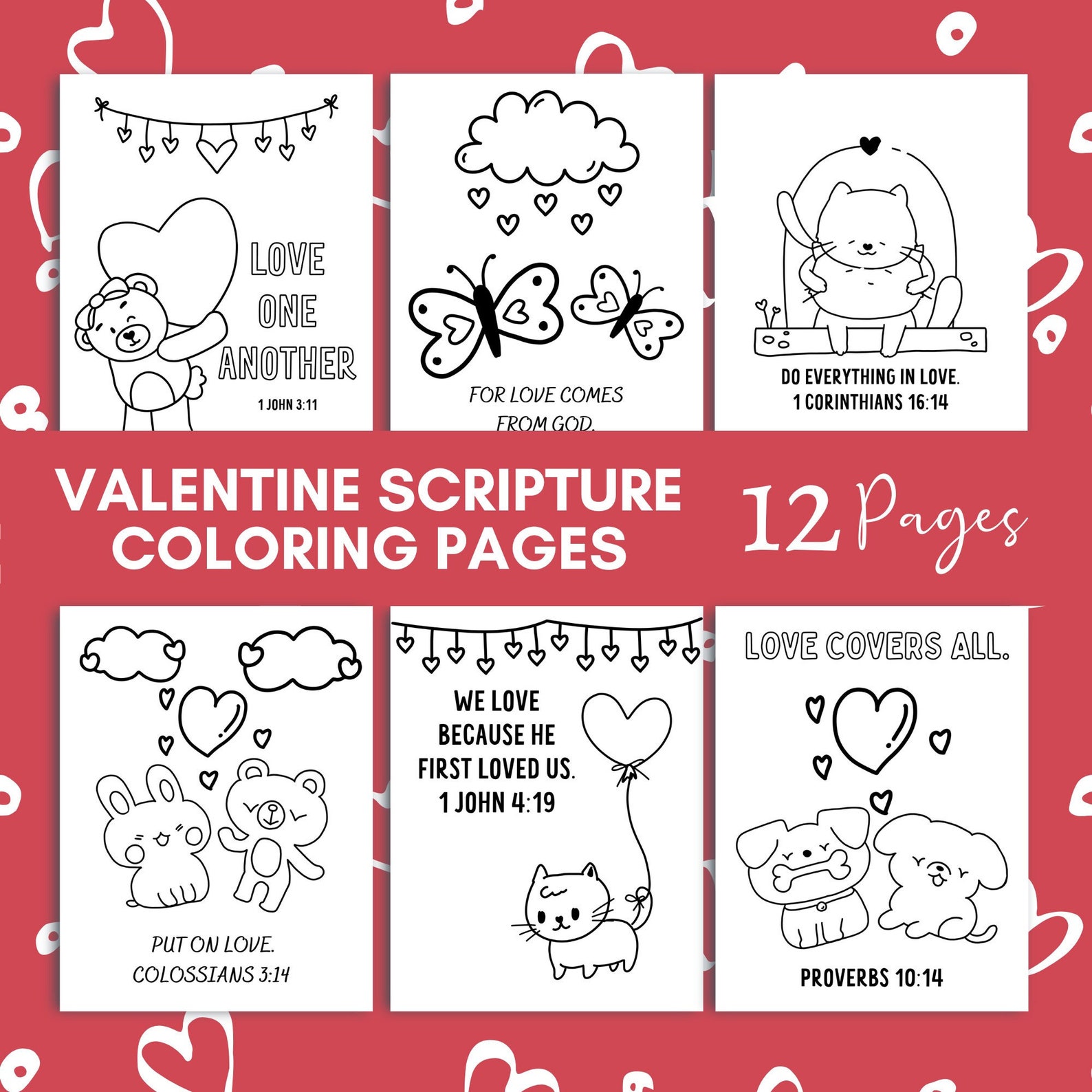 Valentine's Day Coloring Pages | Love Bible Verse Coloring Printable ...