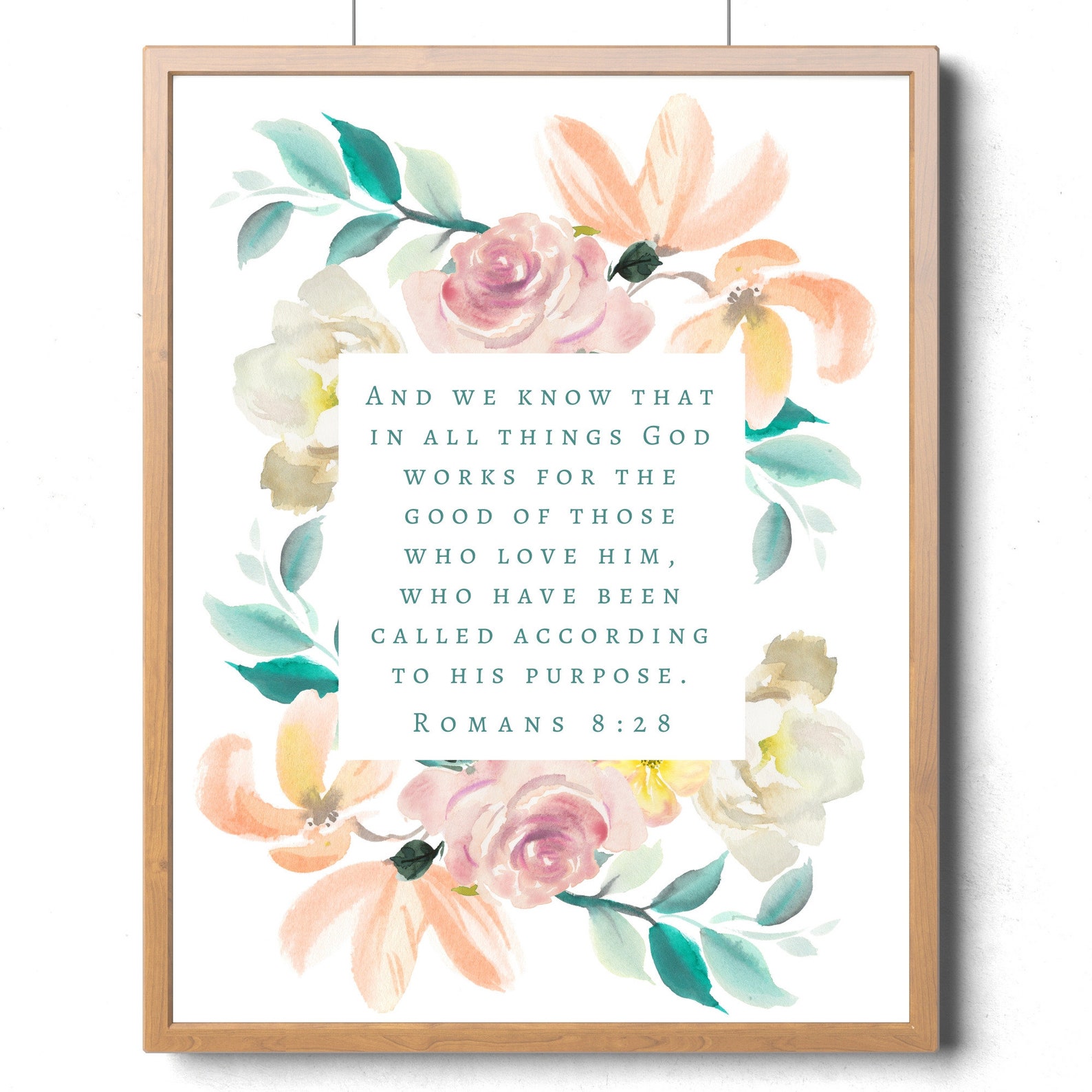 Romans 8:28 All Things God Works for the Good Bible Verse Wall Art ...