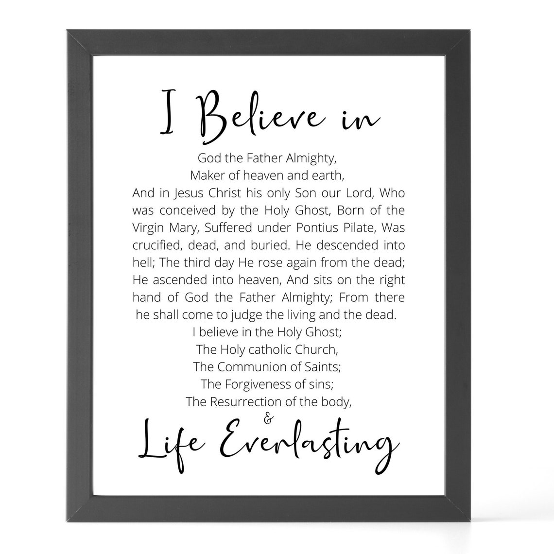 Apostles Creed Print | I Believe in Sign Christian | Christian Creed ...