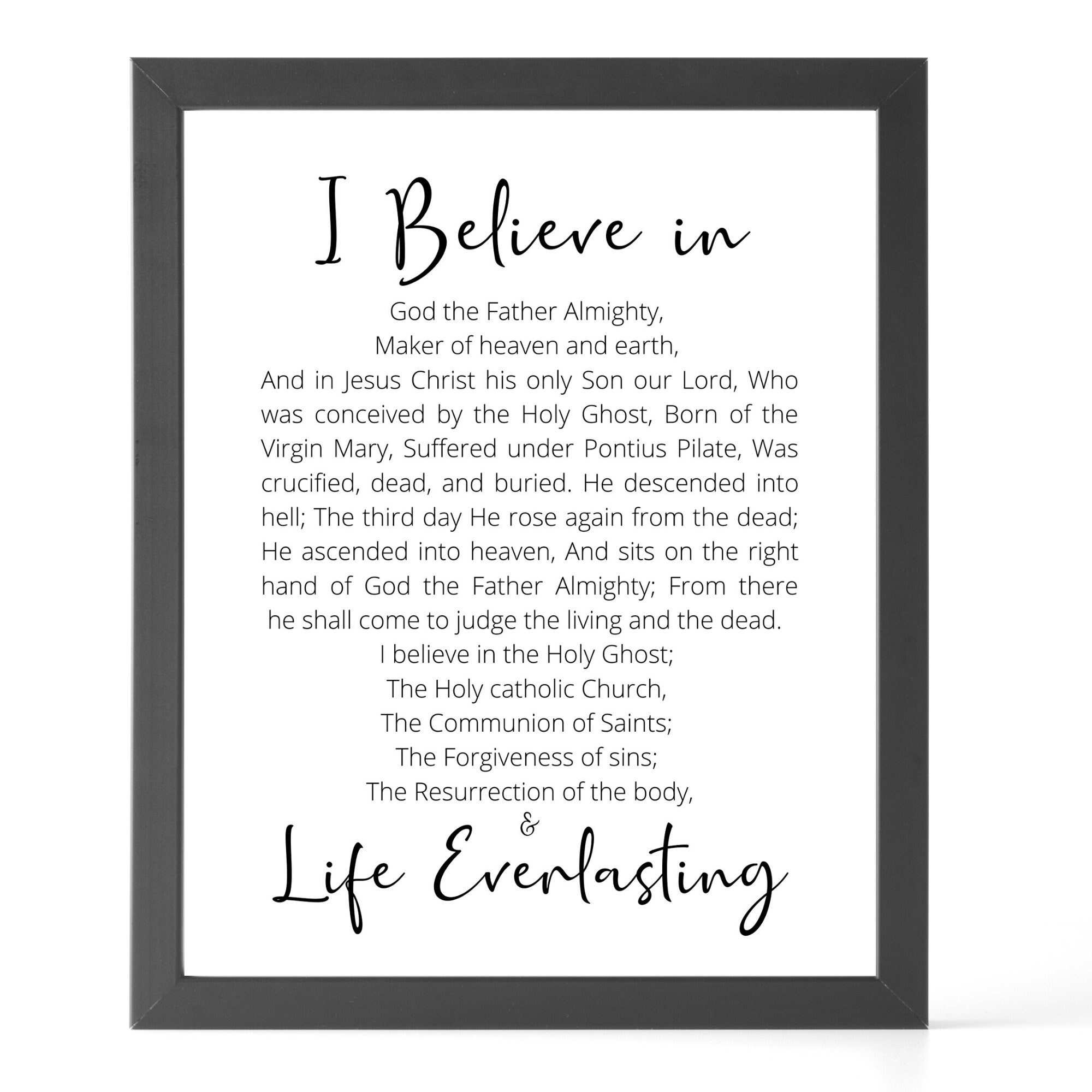 Apostles Creed Print | I Believe in Sign Christian | Christian Creed ...