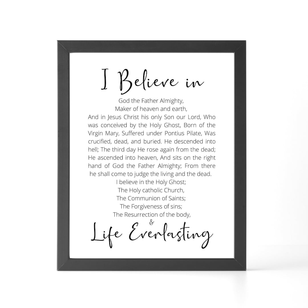 Apostles Creed Print | I Believe in Sign Christian | Christian Creed ...