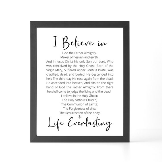 Apostles Creed Print I Believe in Sign Christian Christian | Etsy UK