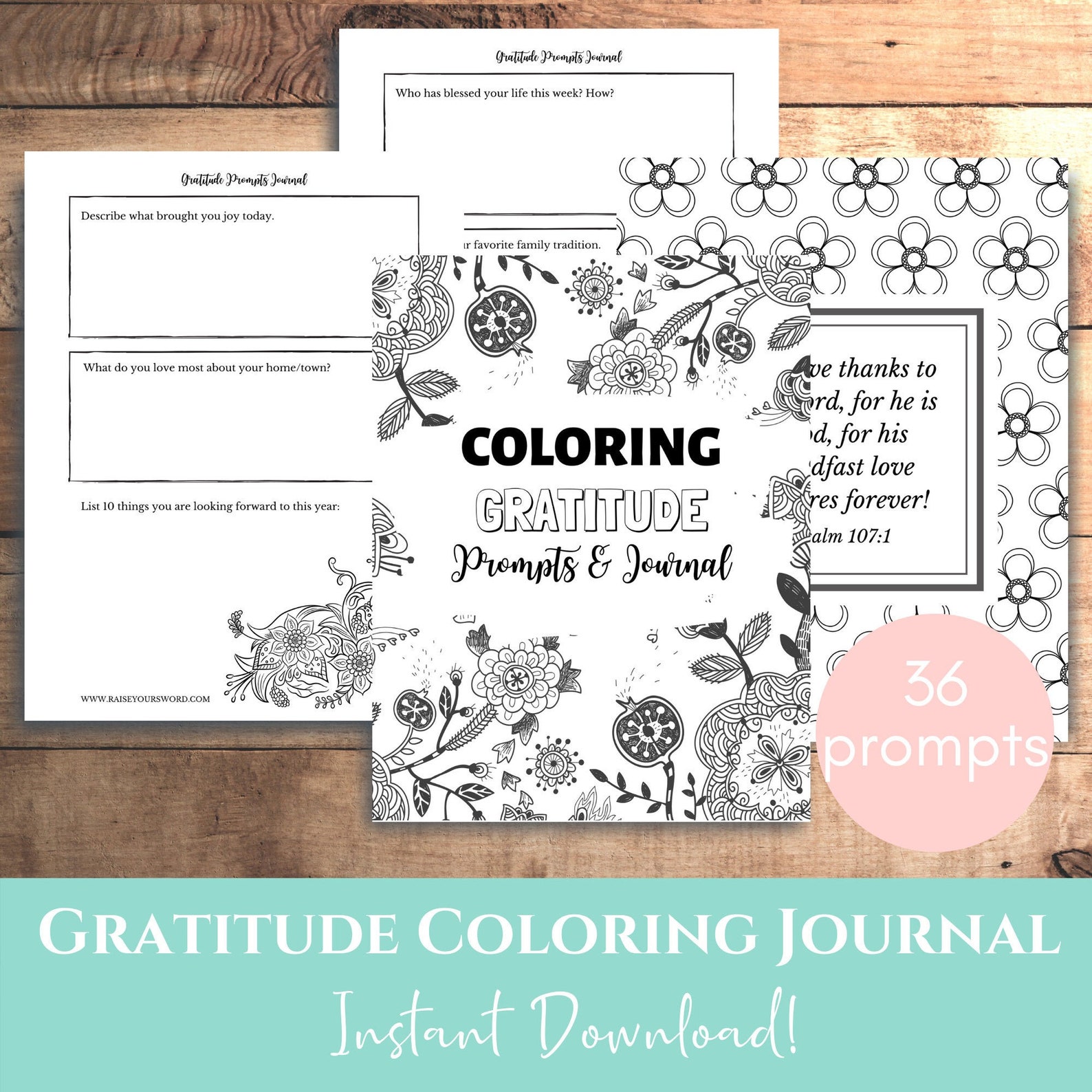 Gratitude Coloring Pages Gratitude Journal Printable Gratitude Journal ...