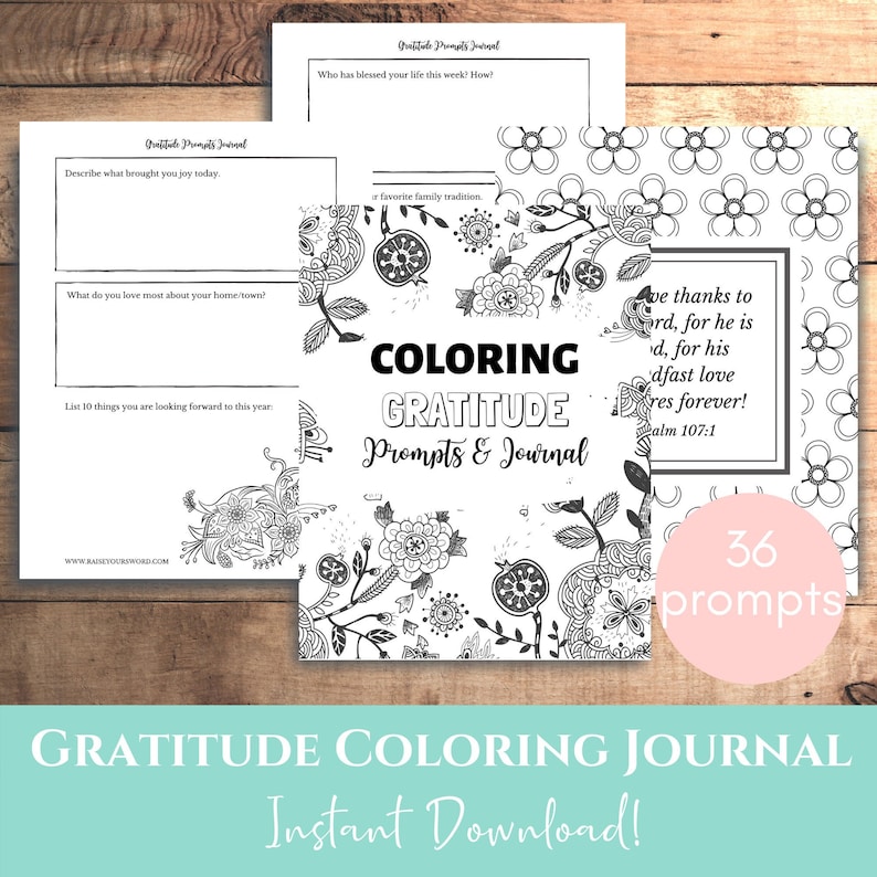 Gratitude Coloring Pages Gratitude Journal Printable Gratitude Journal ...