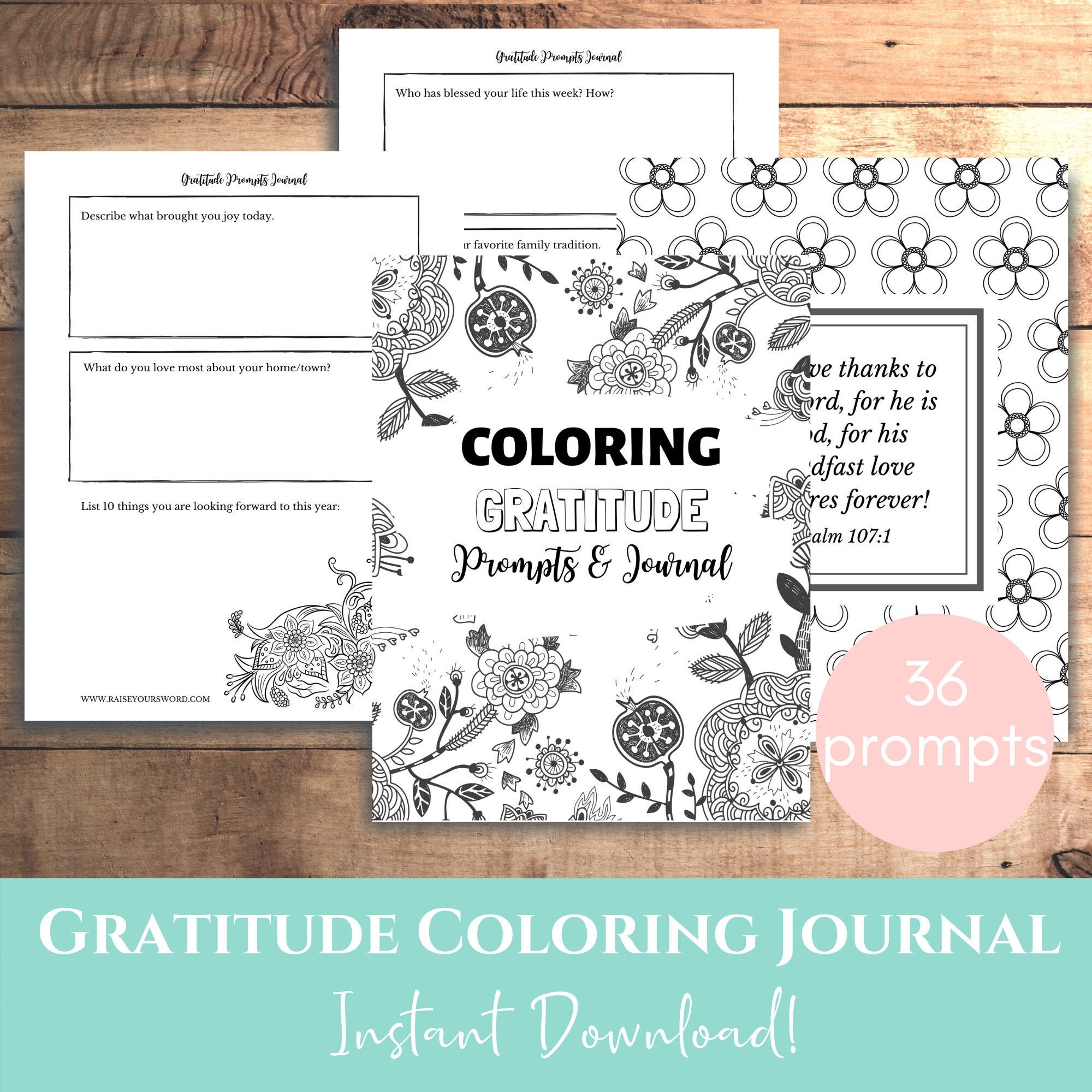 Gratitude Coloring Pages Gratitude Journal Printable Gratitude Journal ...