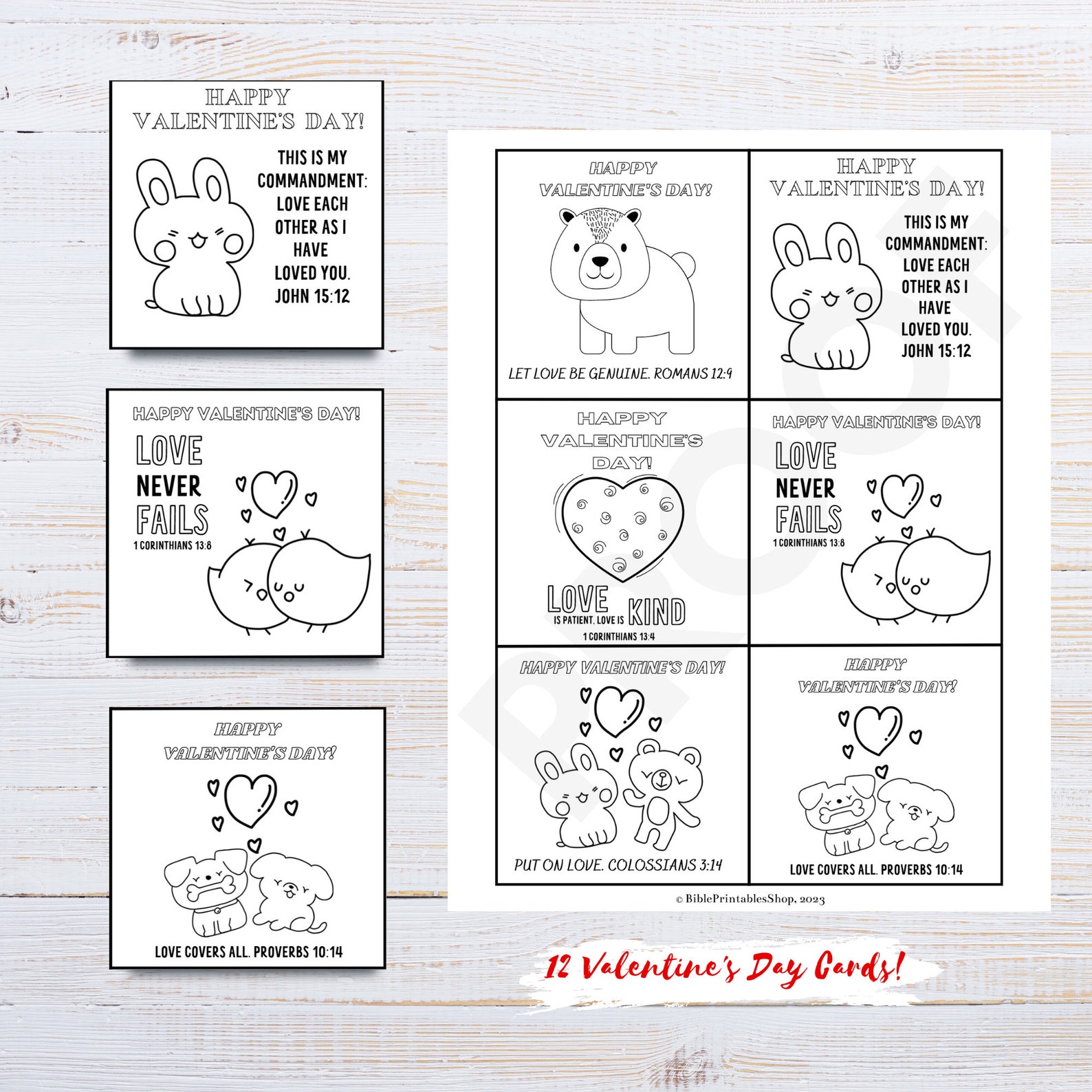 Valentine's Day Coloring Cards | Bible Verse Valentine Cards | Bible ...