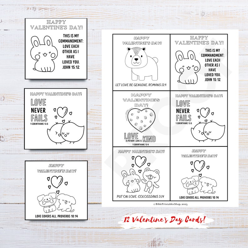 Valentine's Day Coloring Cards | Bible Verse Valentine Cards | Bible ...
