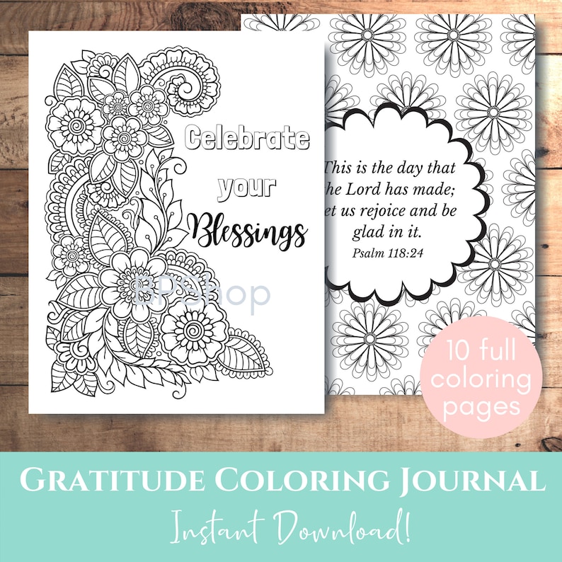 Gratitude Coloring Pages Gratitude Journal Printable Gratitude Journal ...
