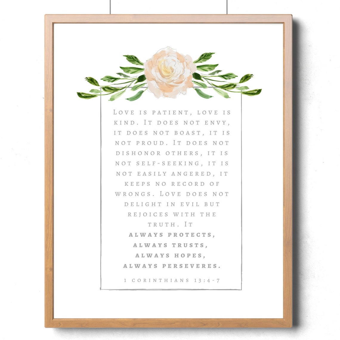 1 Corinthians 13 4, Love is Patient Love is Kind, Bible Verse Wall Art ...