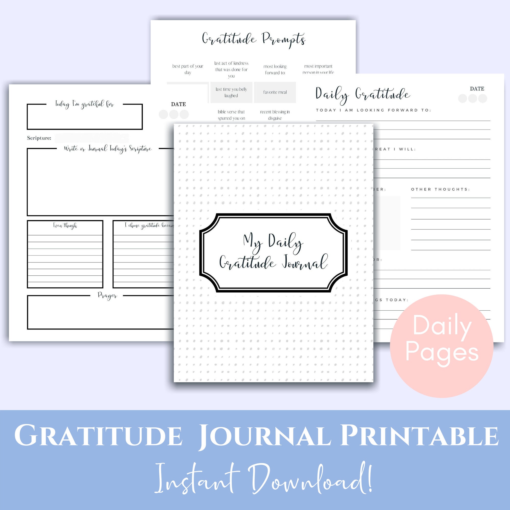 Daily Gratitude Journal | Gratitude Journal Printable | Gratitude ...