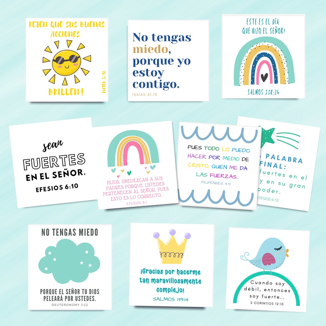 Spanish Scripture Cards for Kids, Spanish Children's Bible Verse Memory ...