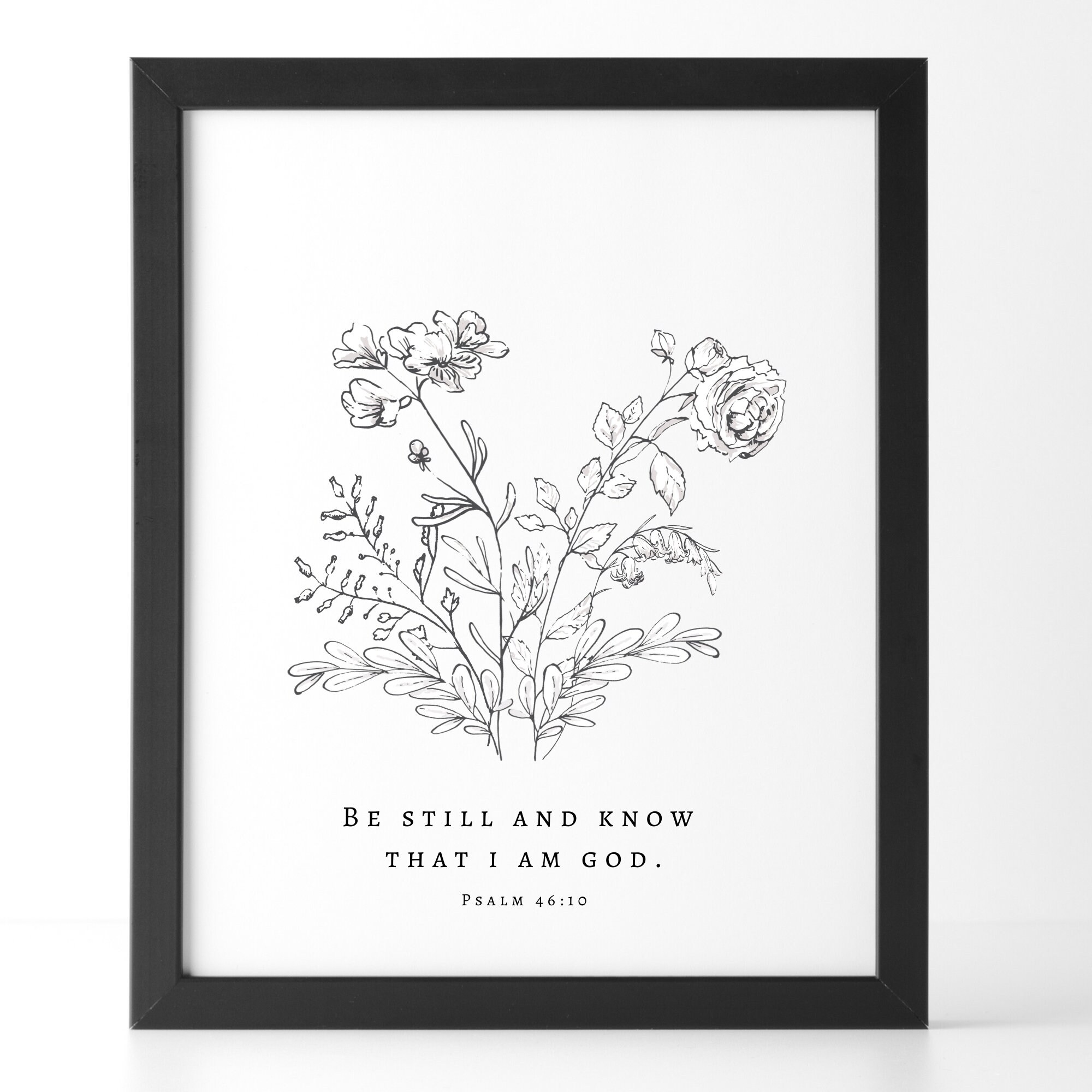Psalm 46:10 Be Still and Know That I Am God Bible Verse Wall Art ...