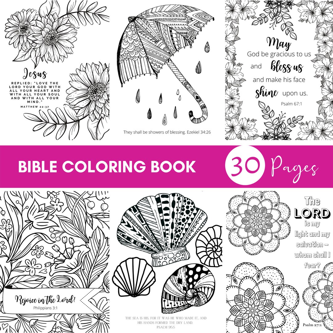 30 Bible Verse Coloring Book | Scripture Adult Coloring Book | Bible ...