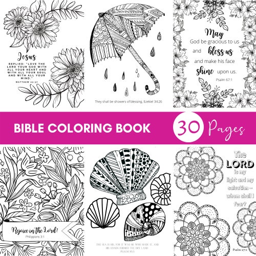 200 Bible Verse Christian Coloring Pages Book - Etsy