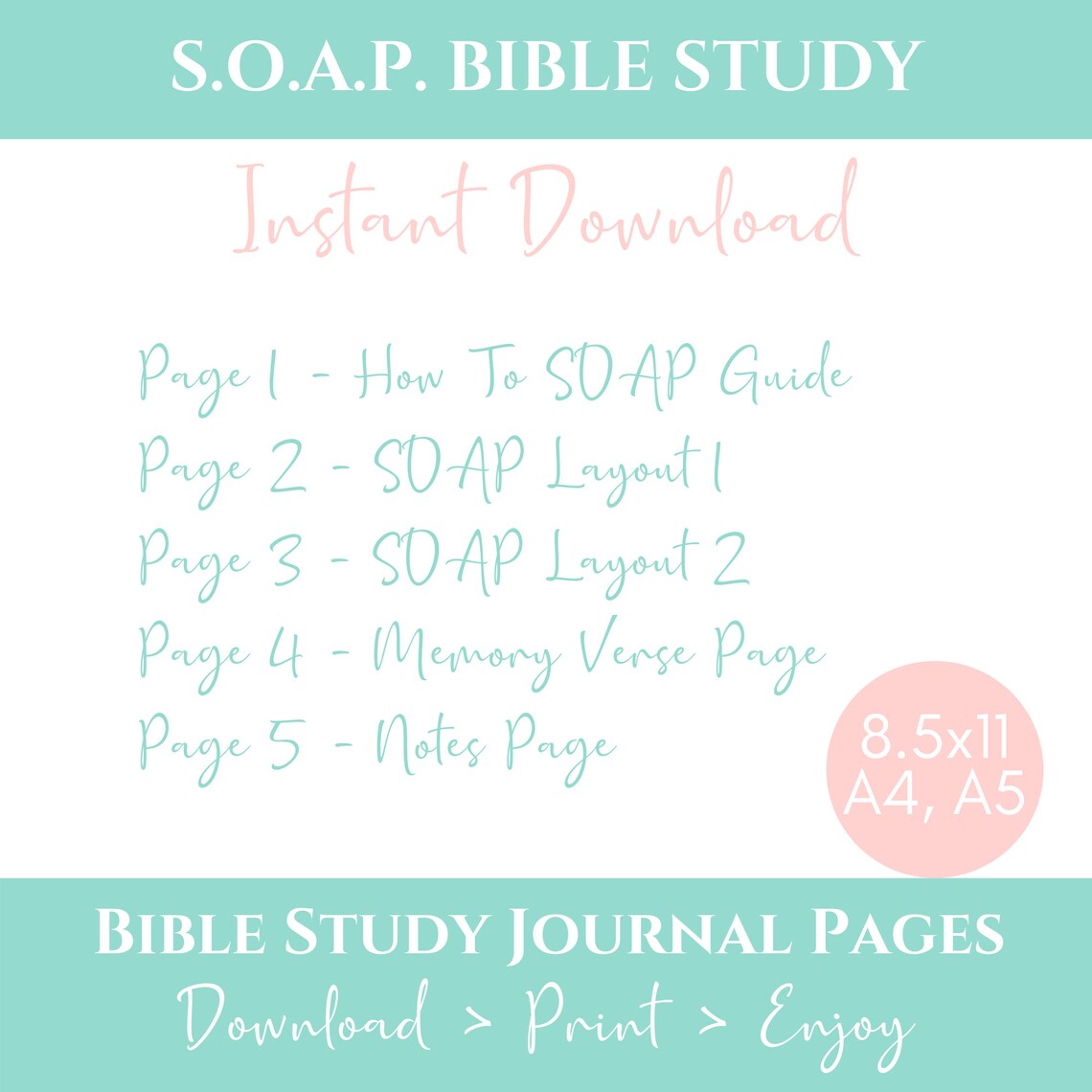 SOAP Bible Study Printable, SOAP Bible Study Journal, SOAP Bible Study ...