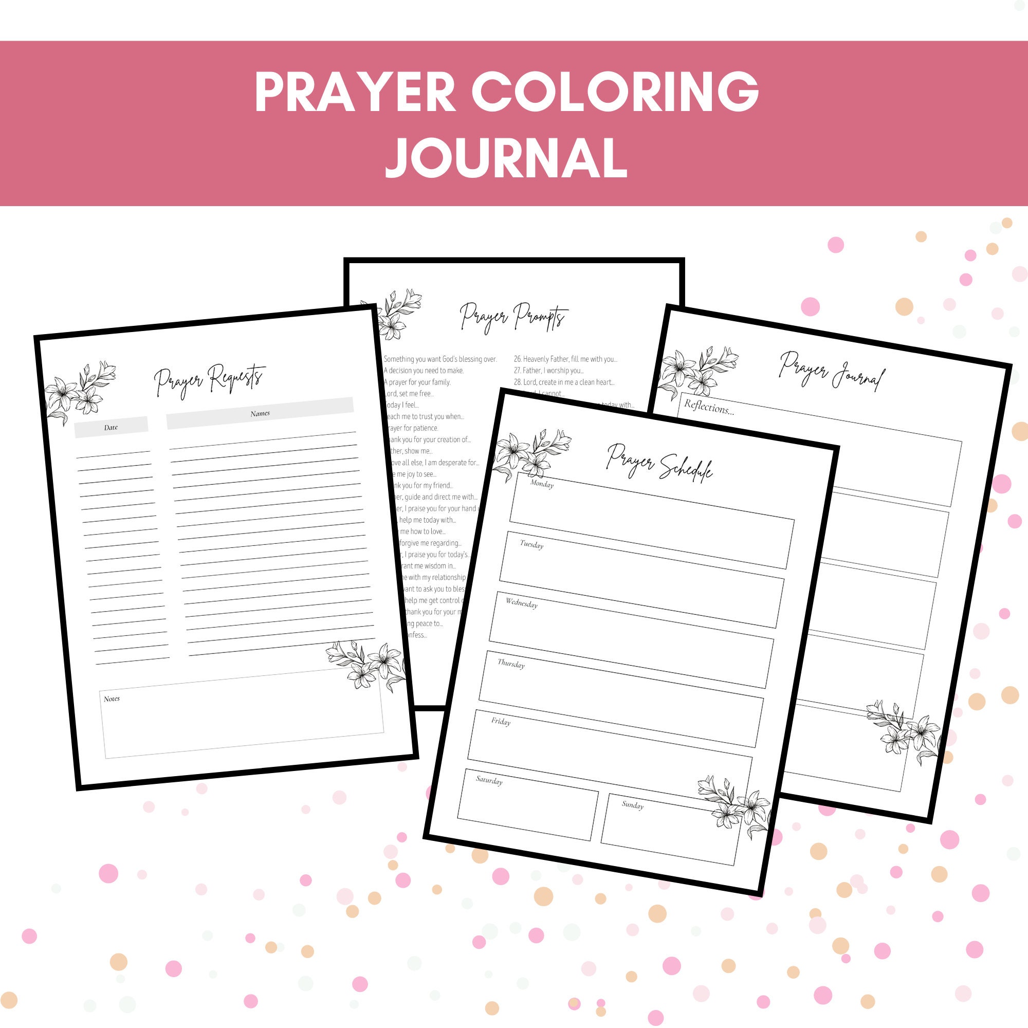 Prayer Journal Printable, Prayer Notebook, Prayer Journal for Women ...