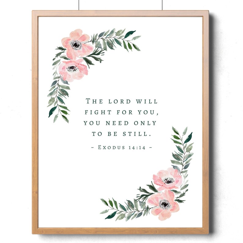 The Lord Will Fight for You Exodus 14 14 Printable Scripture Wall Art ...