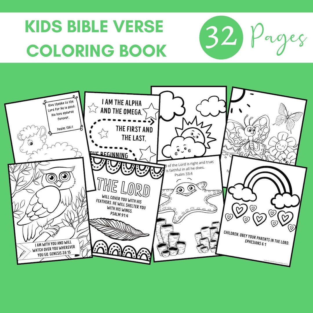 Kids Bible Verse Coloring Pages, Kids Bible Verse Coloring Book, Bible ...